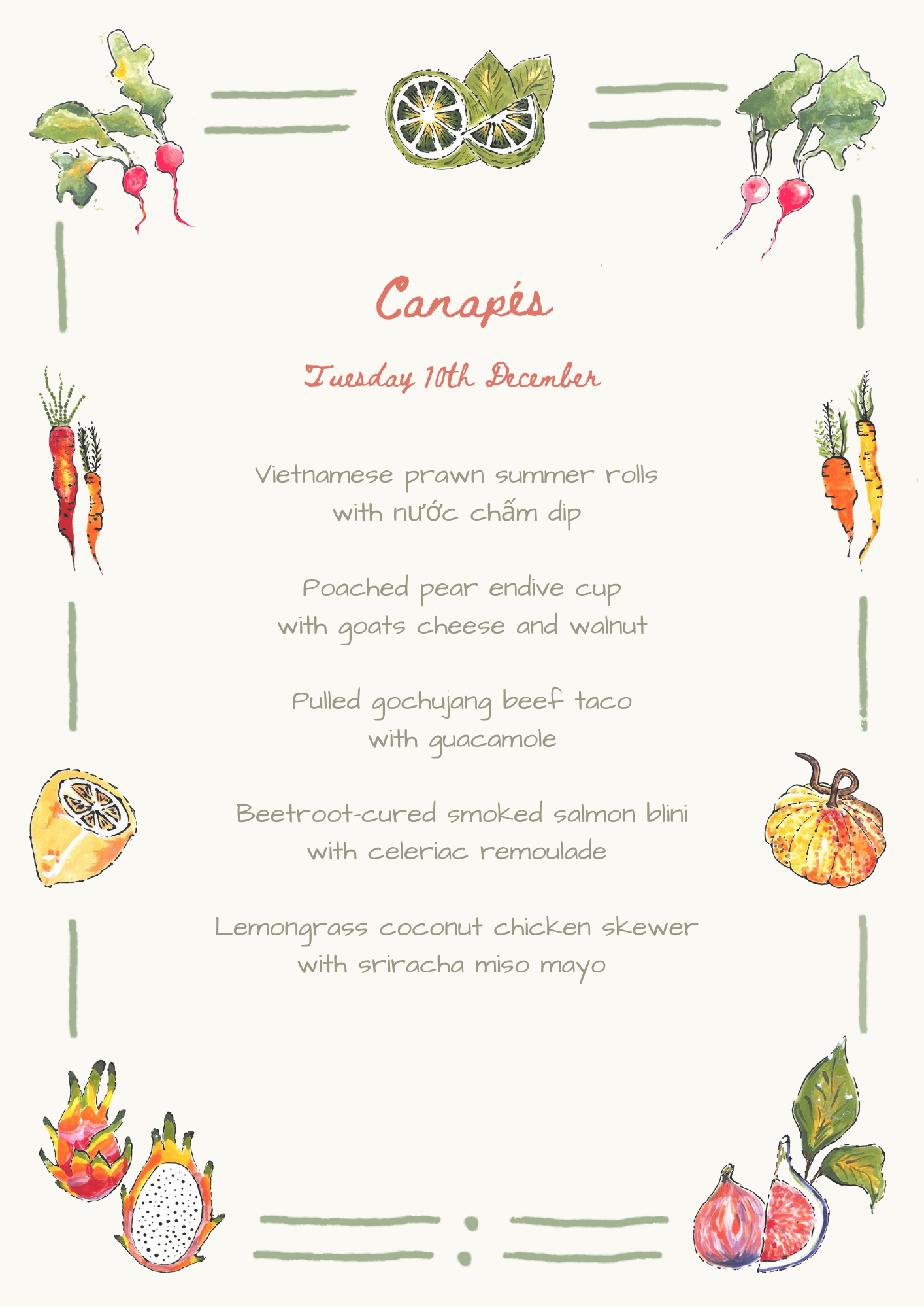 Canape Menus — hollysmunch