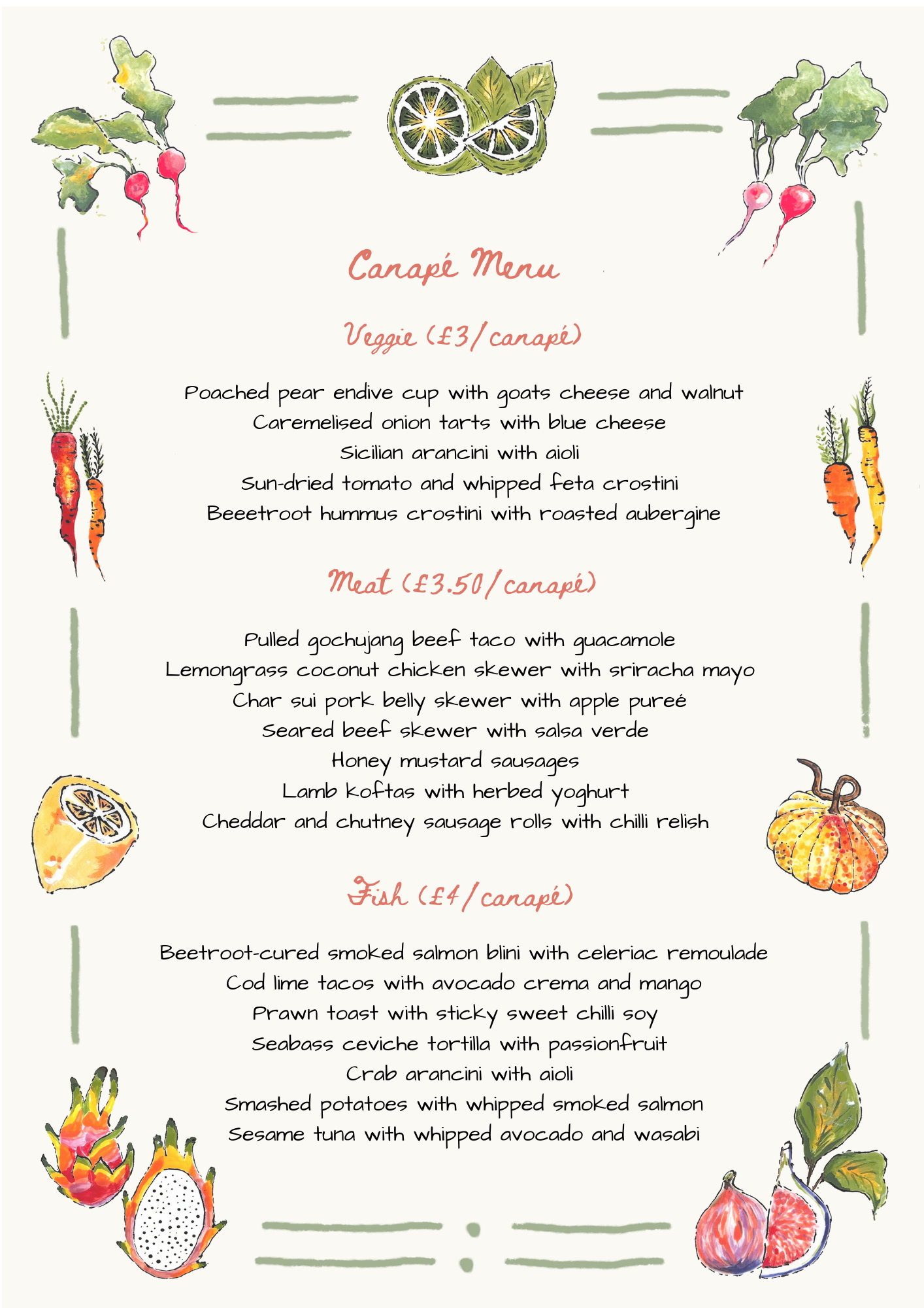 Canape Menus — hollysmunch