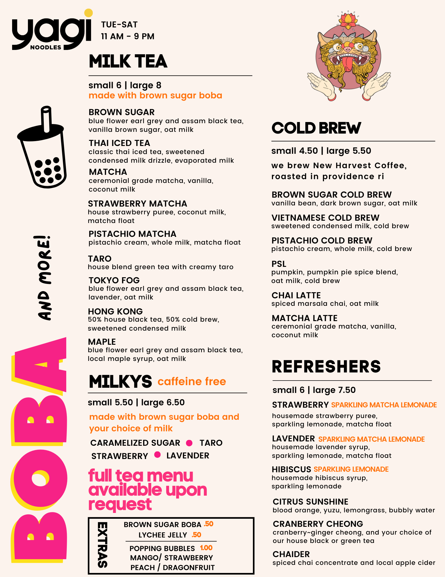 Boba! | Explore Our Drinks - Visit Today — Yagi Noodles