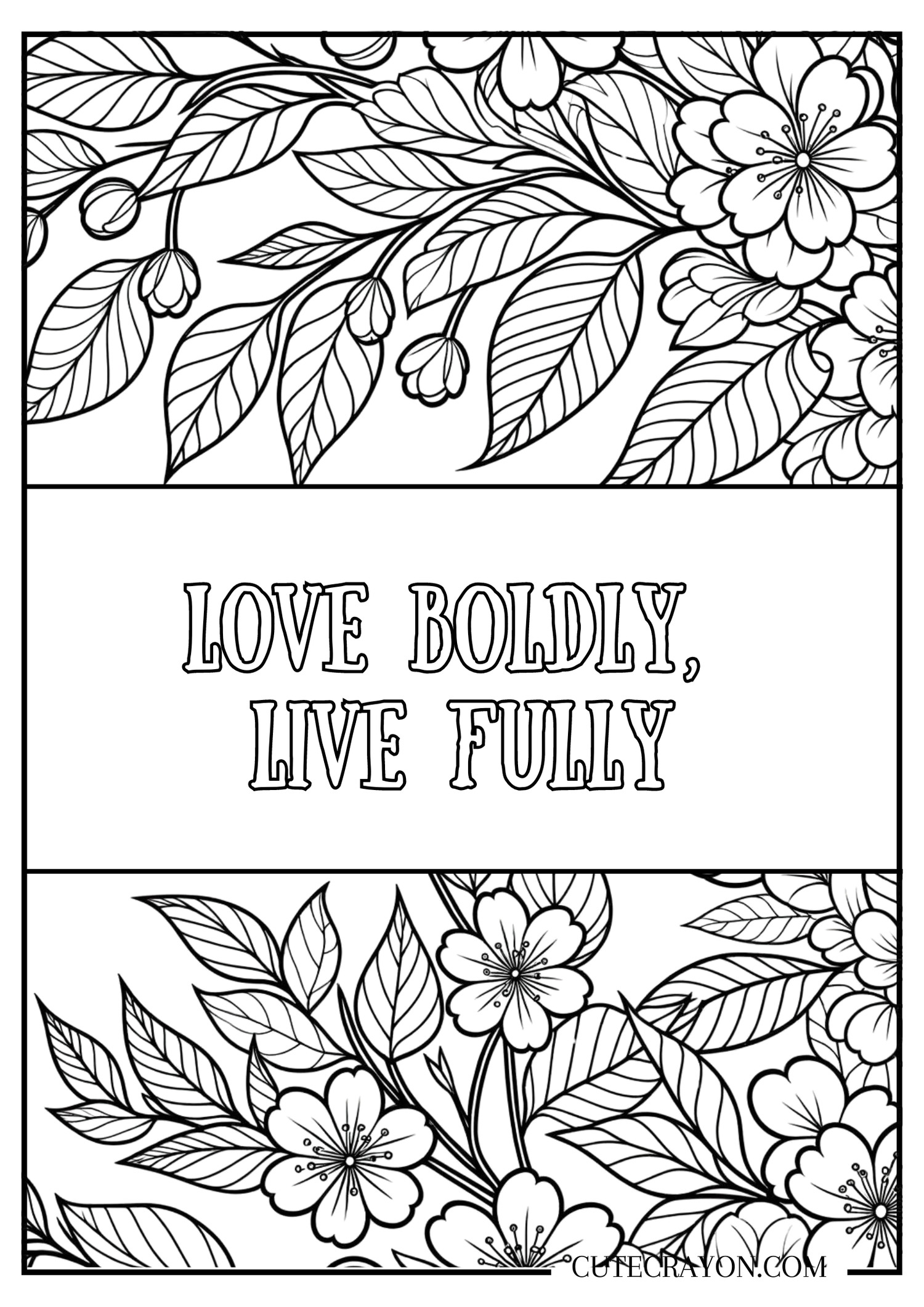 Inspirational coloring pages | Free printable quote coloring sheets