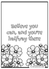 Inspirational coloring pages | Free printable quote coloring sheets