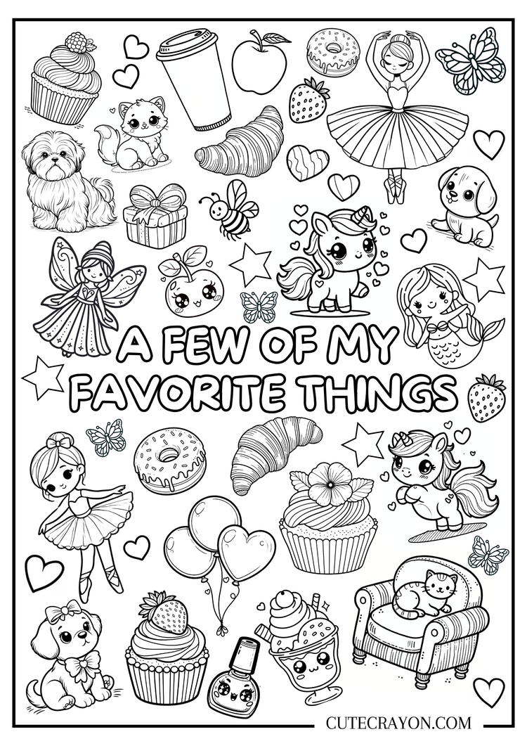 Preppy Coloring Pages | Free Printable PDFs to Download