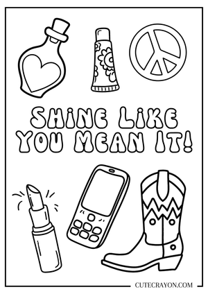 Preppy Coloring Pages | Free Printable PDFs to Download