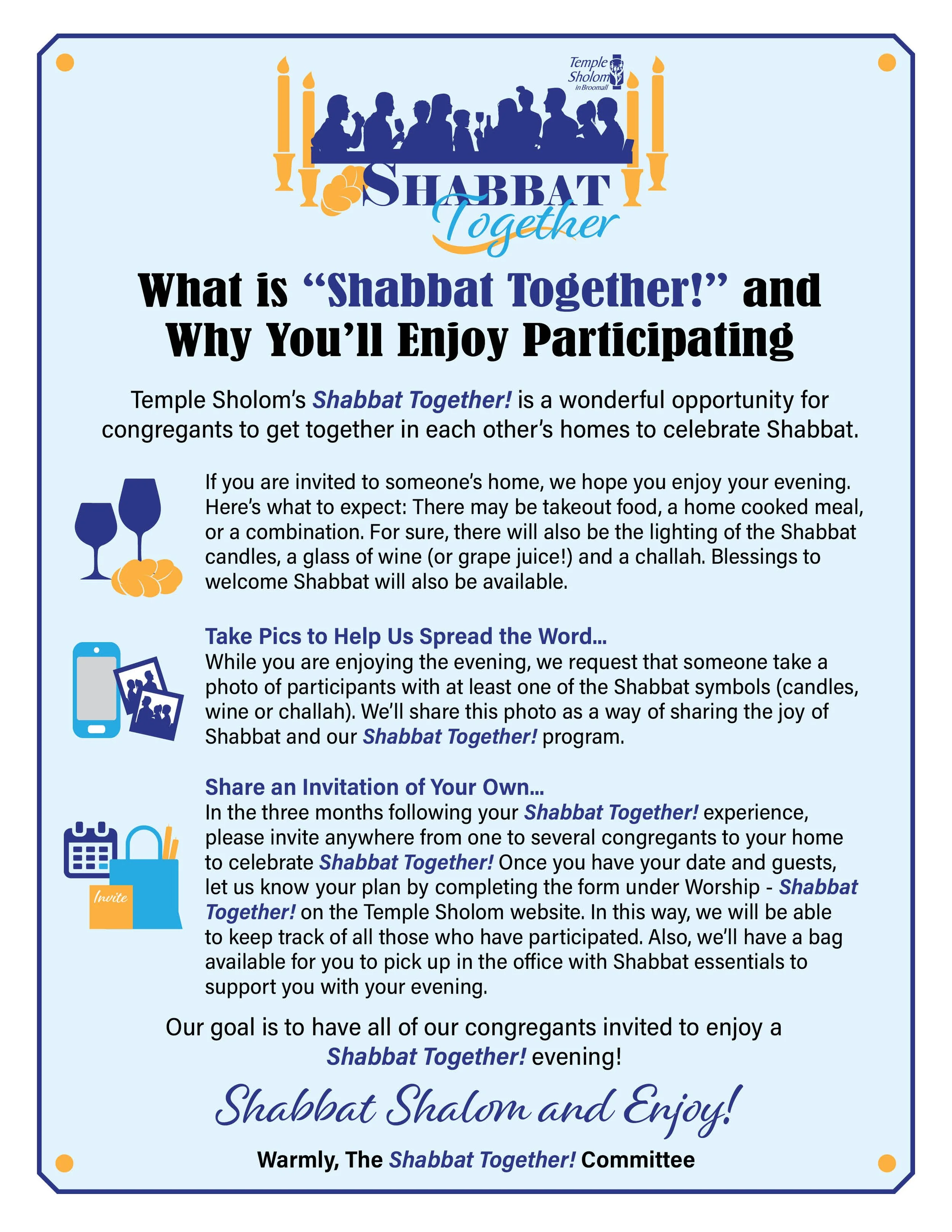 Shabbat Together — Temple Sholom in Broomall
