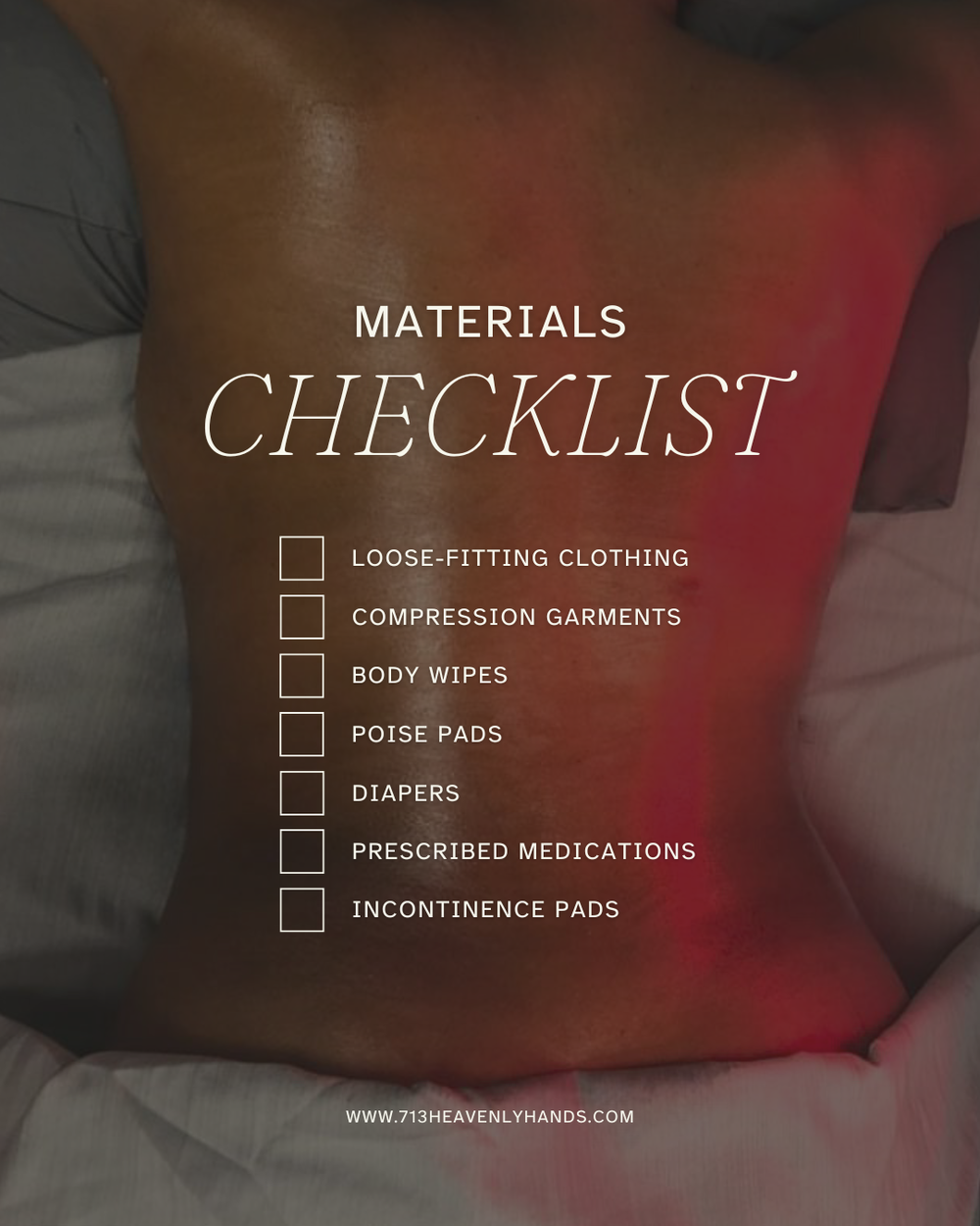 Your Post-Op Recovery Checklist — 713 Heavenly Hands