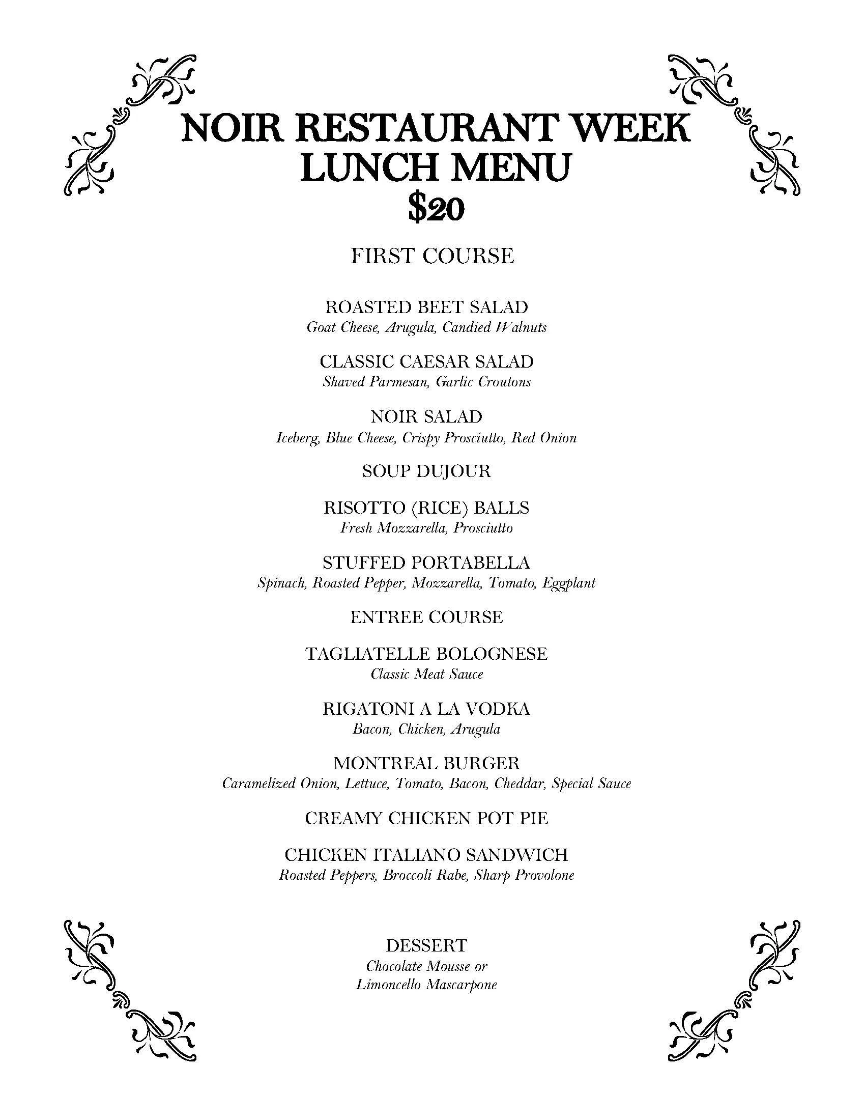 Lunch — Restaurant Week Menus — East Passyunk BID