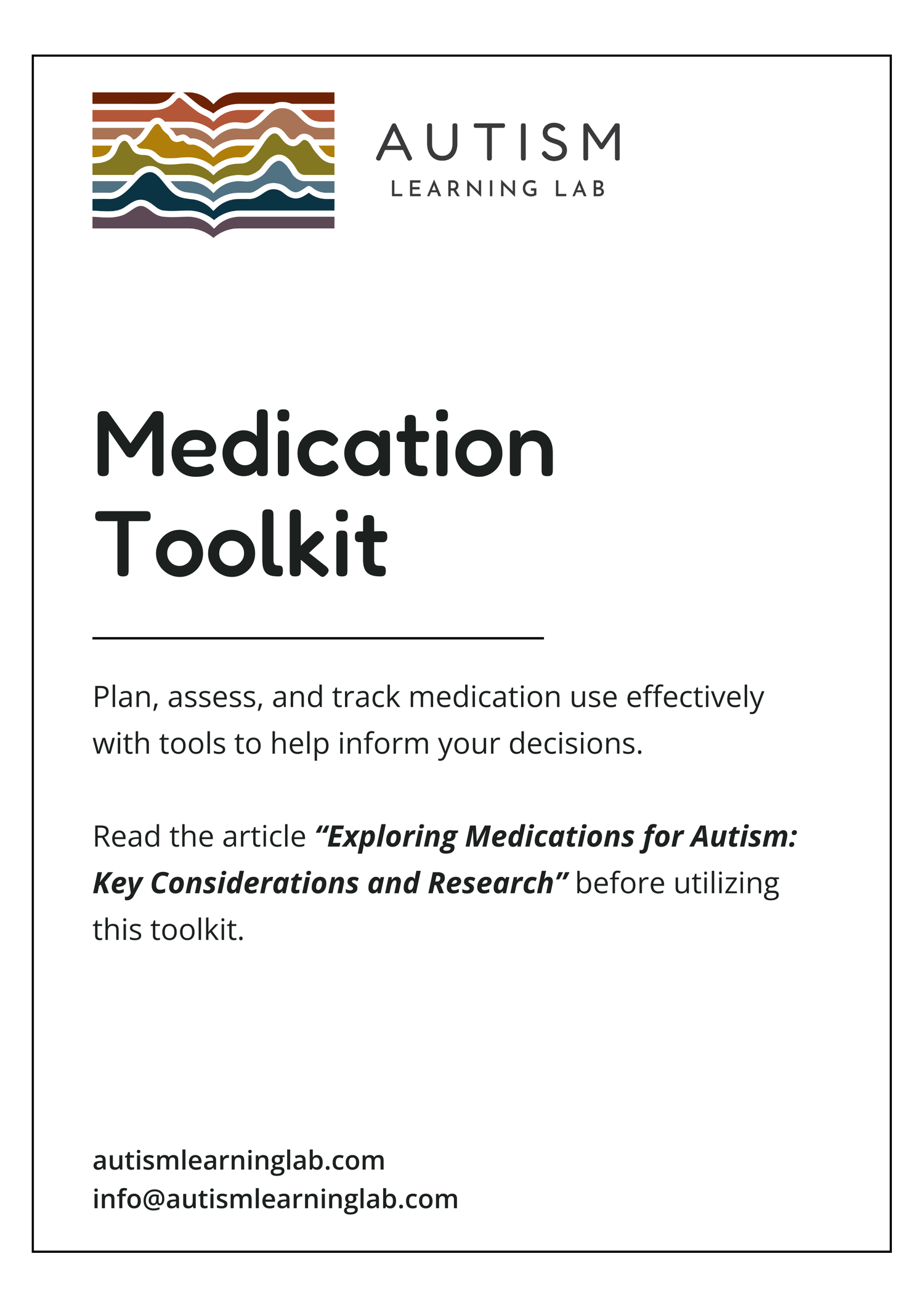Managing Medications Toolkit for Autism | Autism Learning Lab — Autism ...