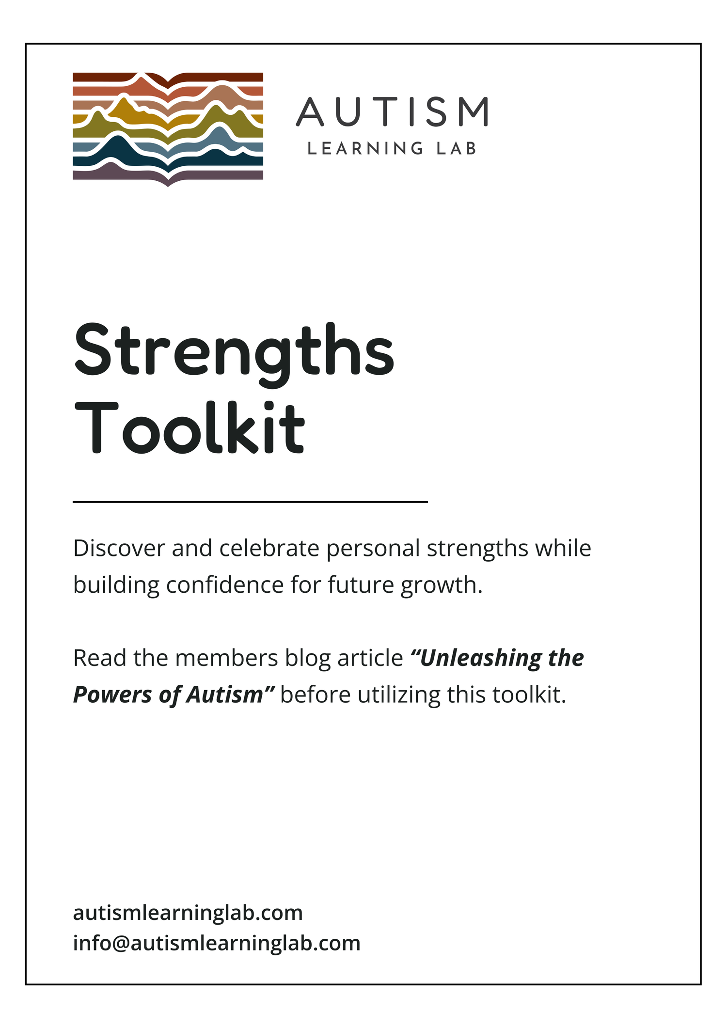 Toolkit Resources for Autism Growth and Support | Autism Learning Lab ...