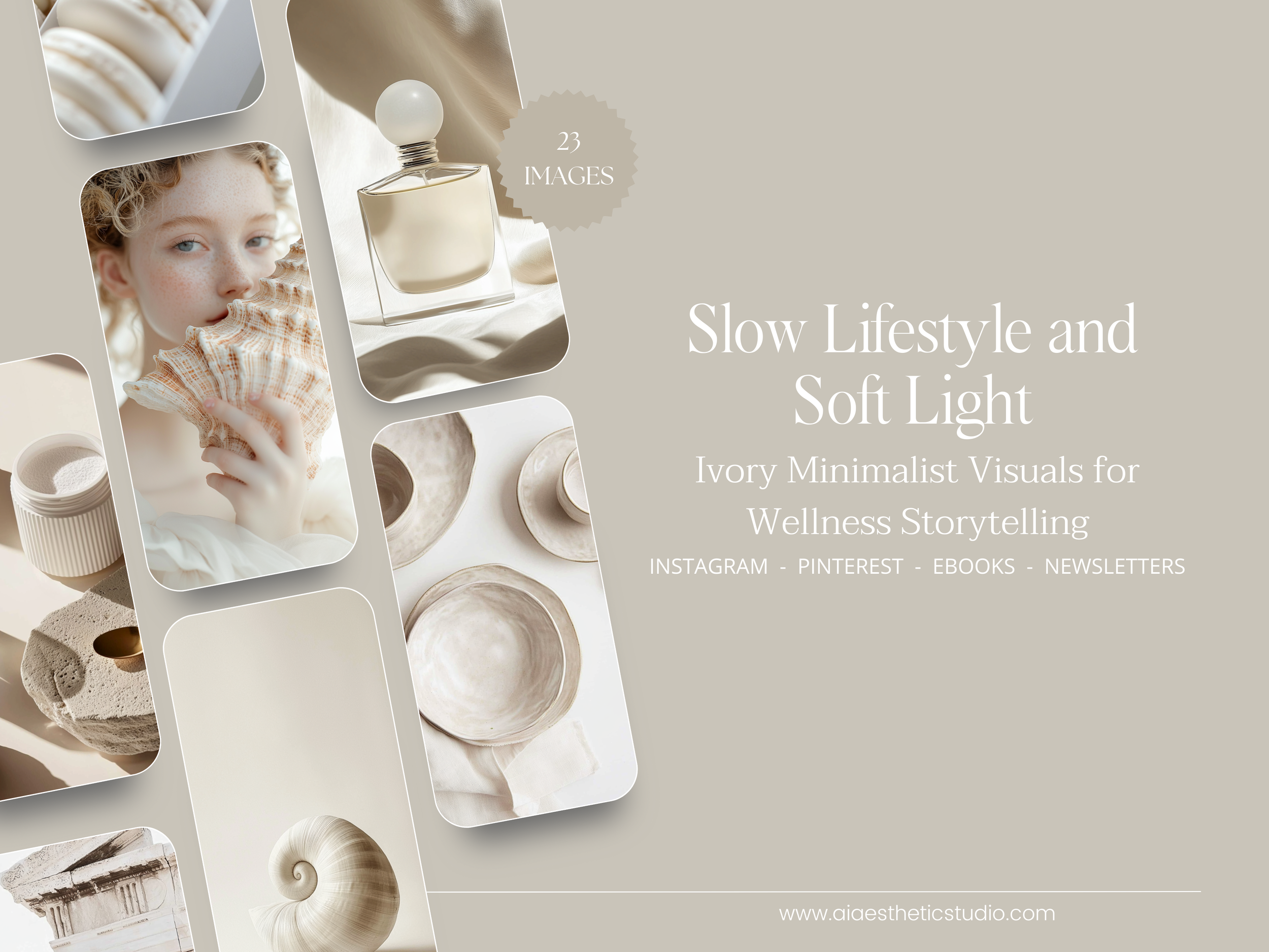 12 Aesthetic Chic Feminine Neutral Tones Lifestyle Stock Image ...