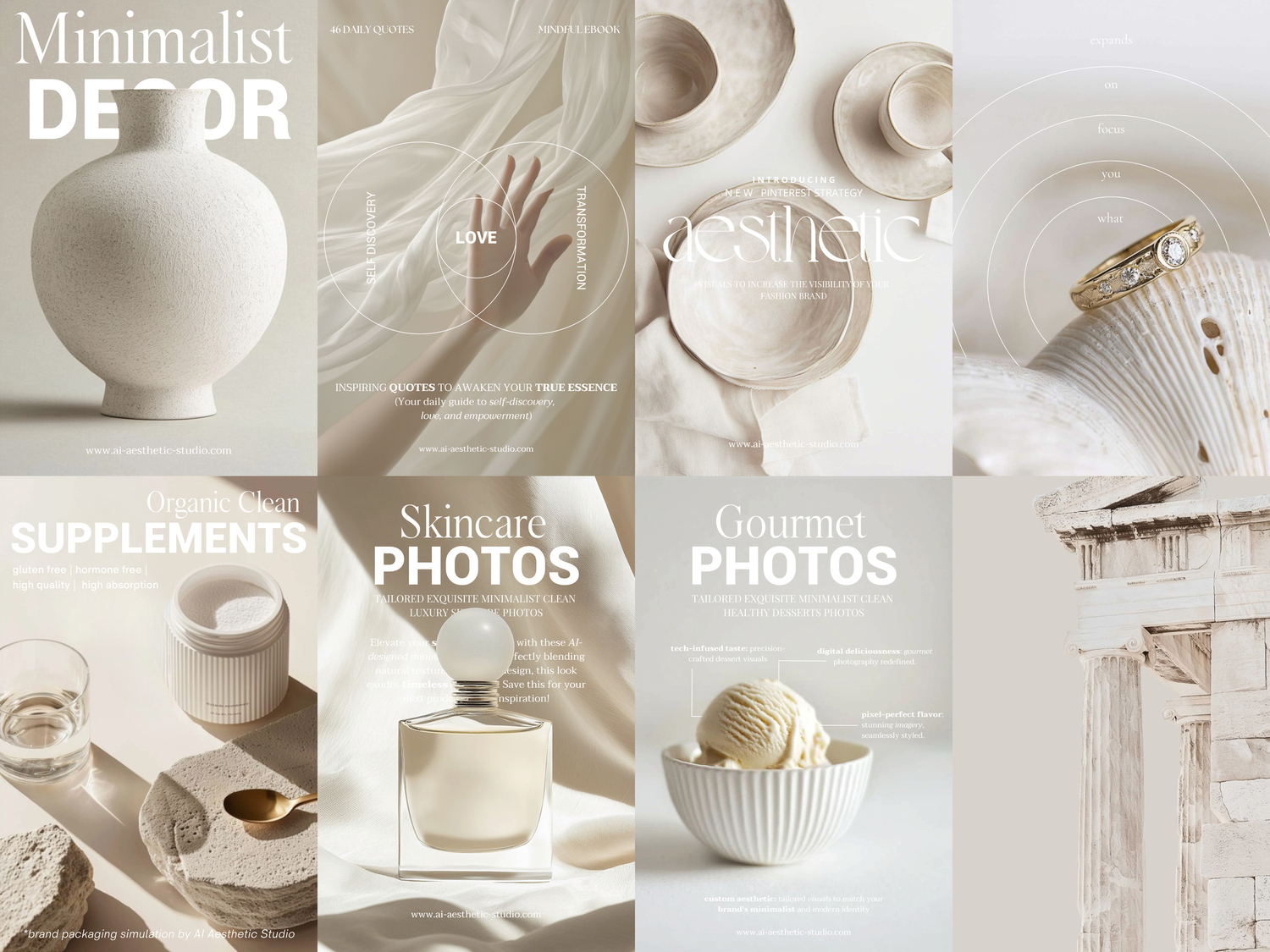 12 Aesthetic Chic Feminine Neutral Tones Lifestyle Stock Image ...