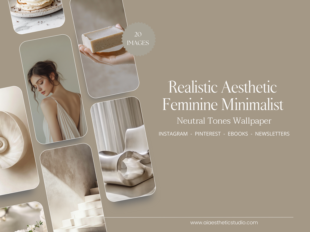 12 Aesthetic Chic Feminine Neutral Tones Lifestyle Stock Image ...