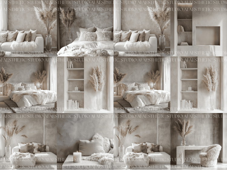 12 Aesthetic Chic Feminine Neutral Tones Lifestyle Stock Image ...