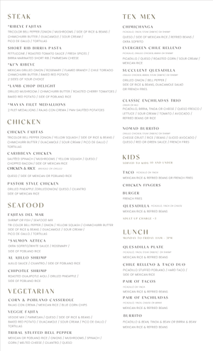 Menu — Tulum Mexican Cuisine