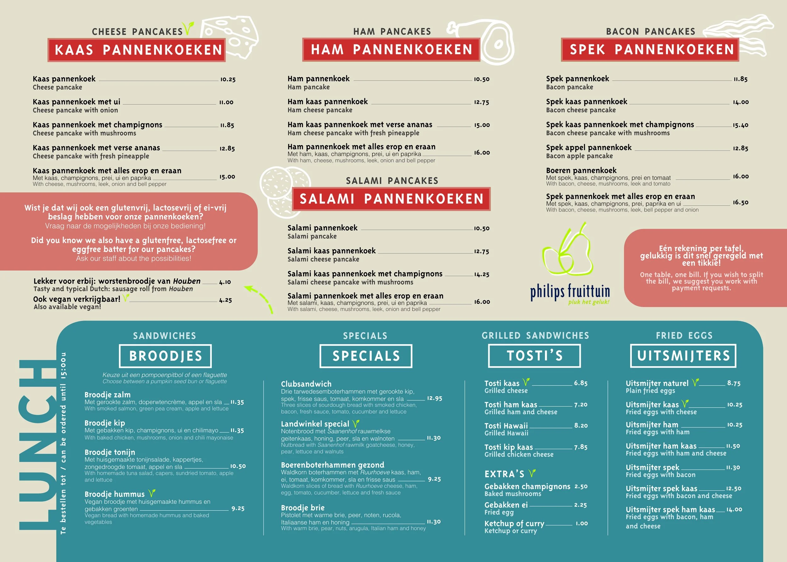 menu pannenkoekenrestaurant de Proeftuin