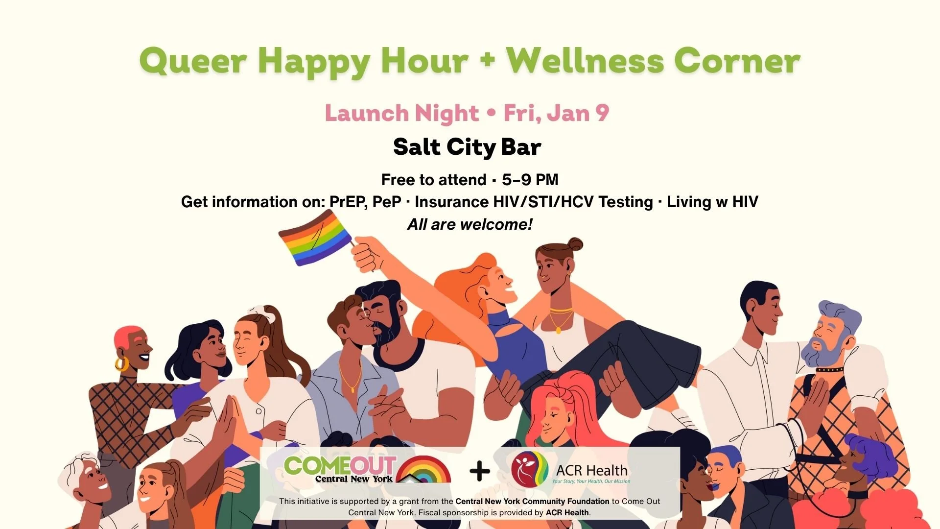 Janury ‘26 Queer Happy Hour + Wellness Corner — Come Out Central New York