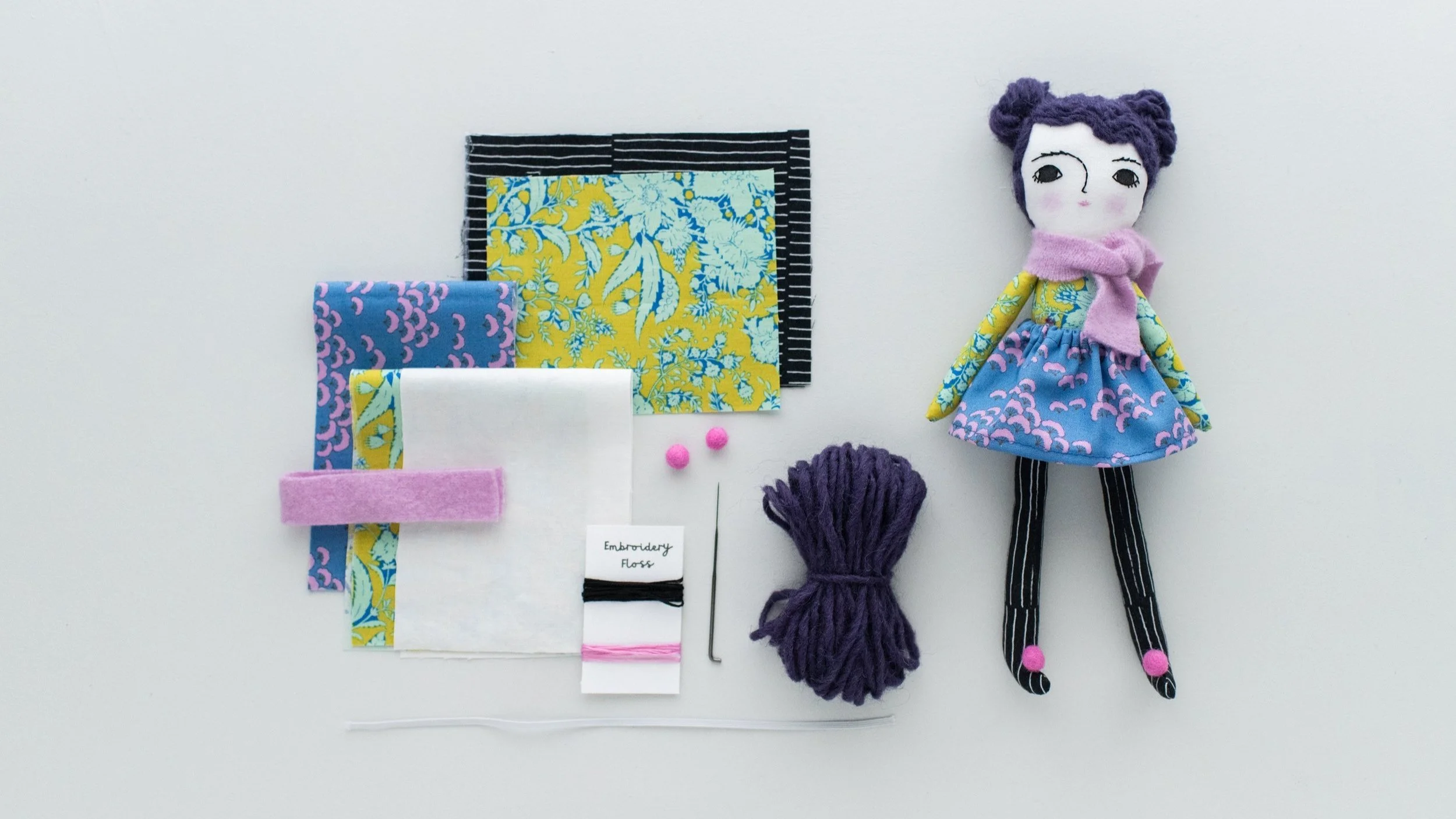 DIY Doll Kit for Handmade Greta Pocket Doll. Doll-making tutorial and ...
