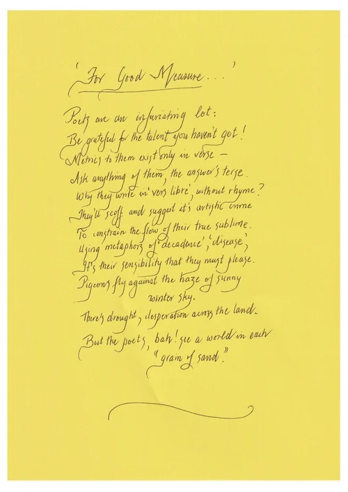 ‘For Good Measure…’ — DGB POETRY