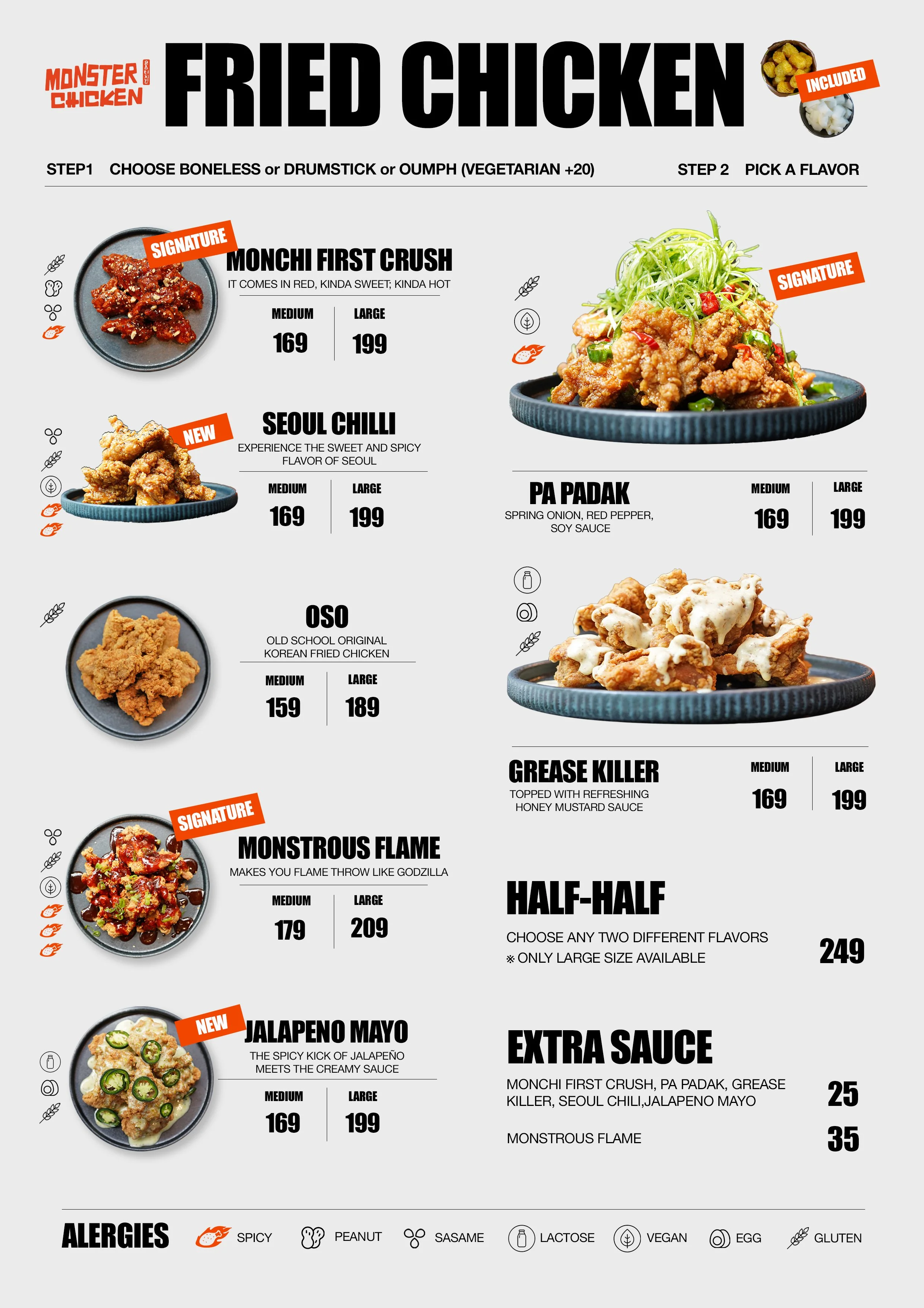 MENU — Monsterchicken