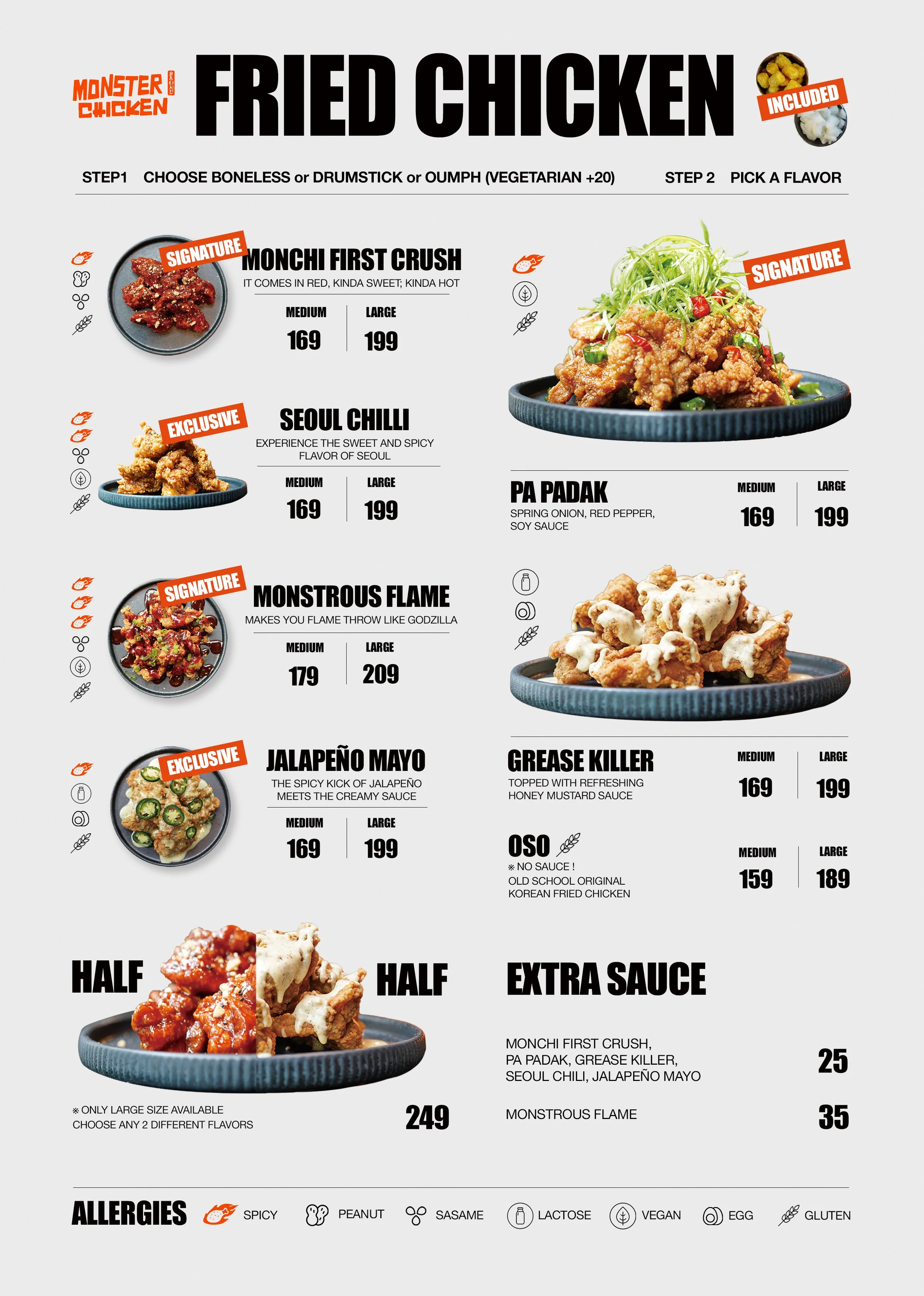 MENU — Monsterchicken