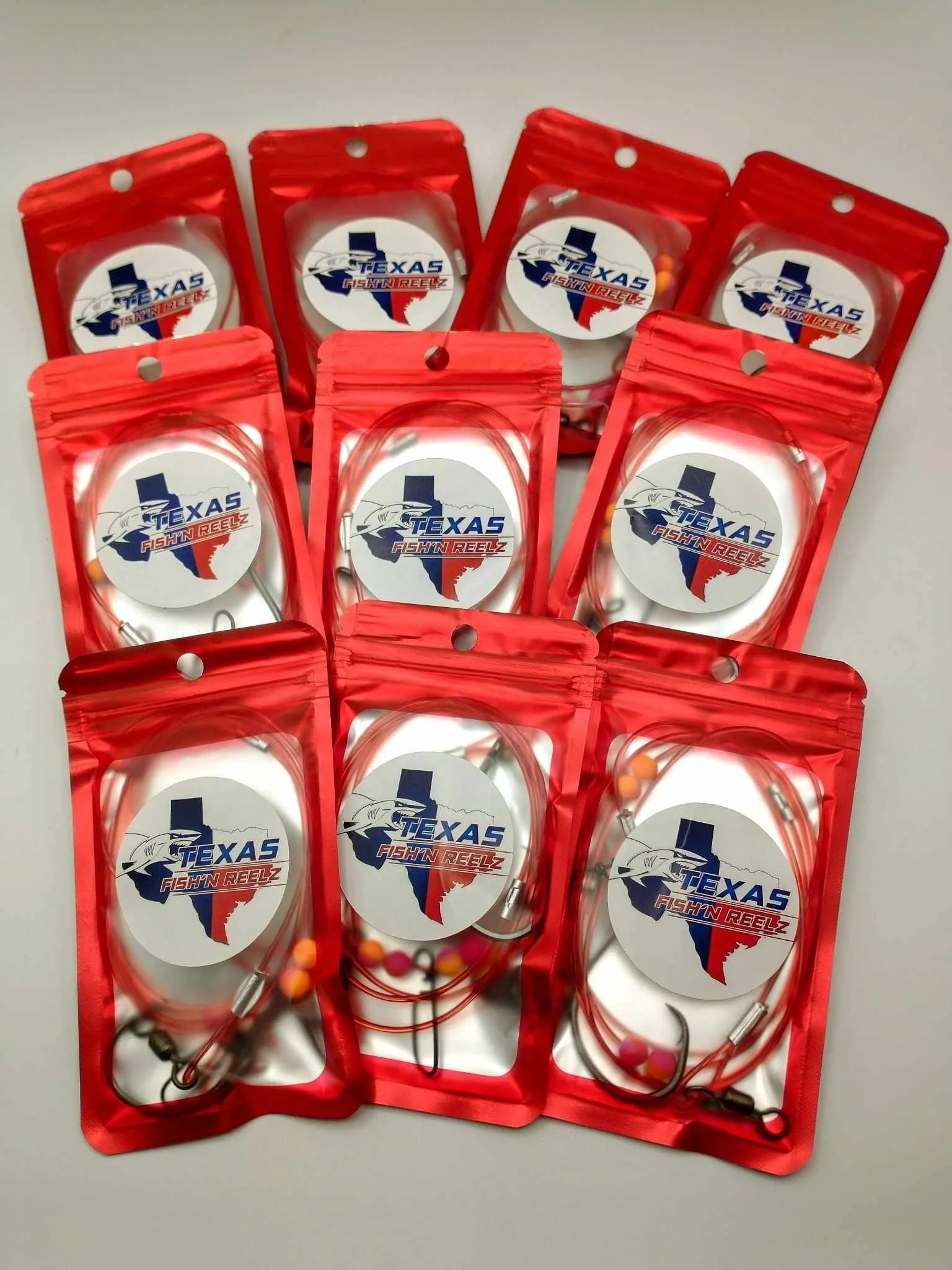 10 Pack Bull Red Leaders — Texas Fish N Reelz