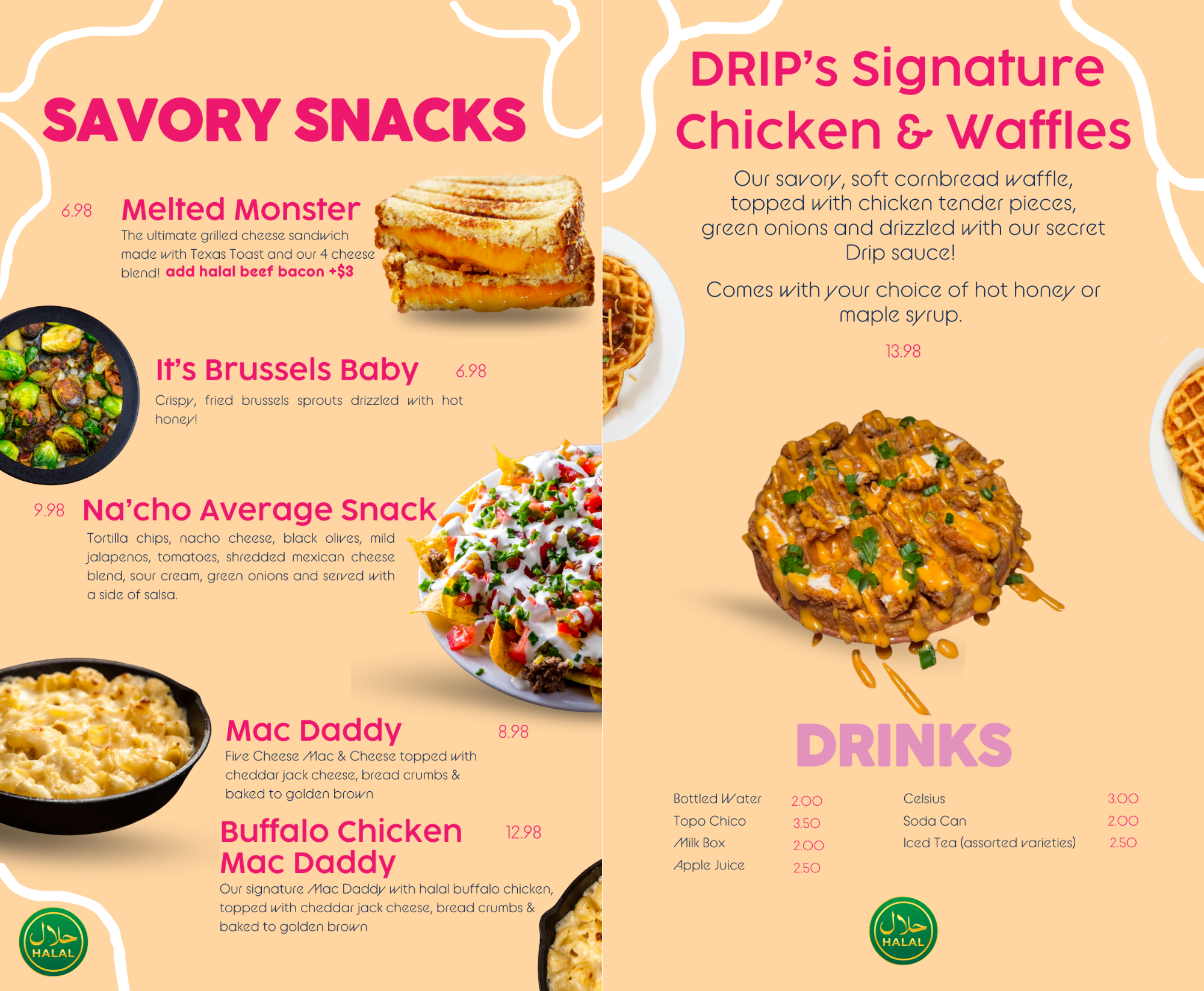 HOUSTON MENU — DRIP DESSERT