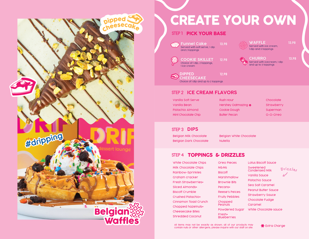 HOUSTON MENU — DRIP DESSERT