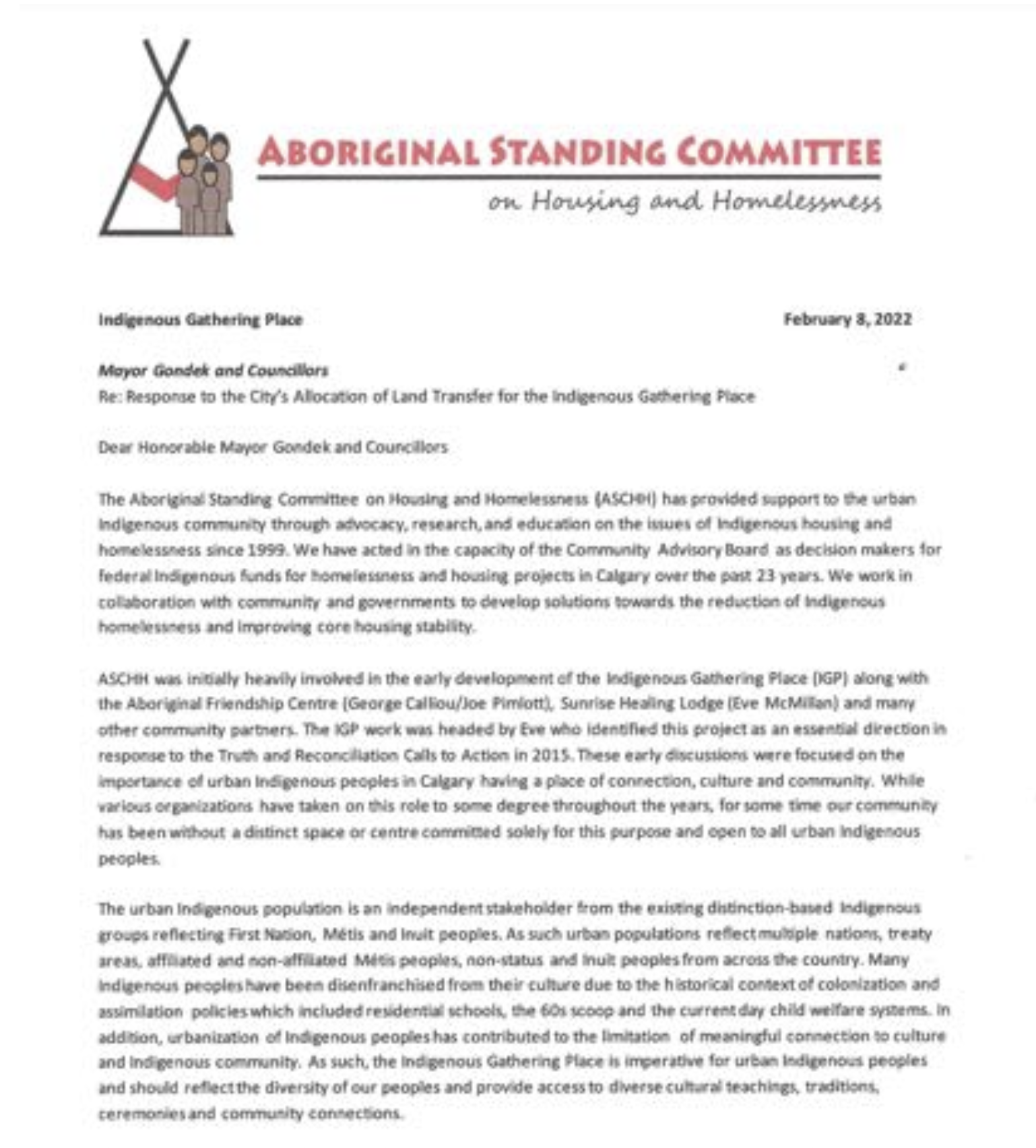 Services 1 — Indigenous Gathering Place Society of Calgary