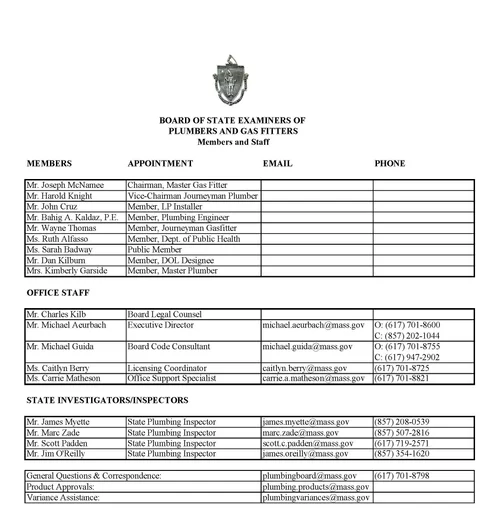 MA Board of Examiners Links: — Bristol County Plumbing and Gas ...