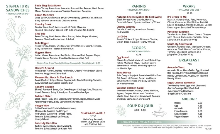 Café Menu — Ballywhack Shack Café & Ballywhack Shack