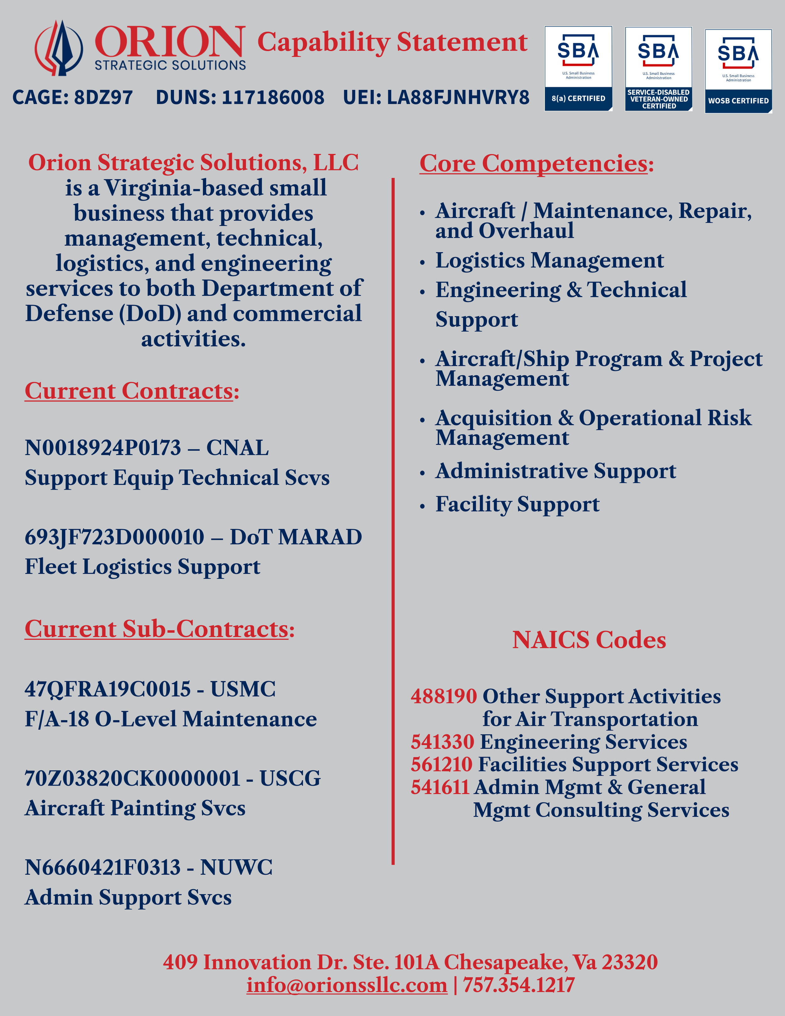 Capability Statement — Orion Strategic Solutions