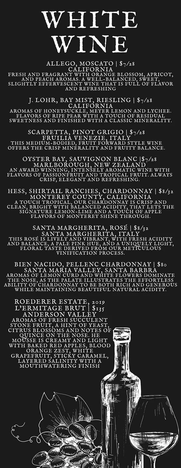 Menu — The whitney