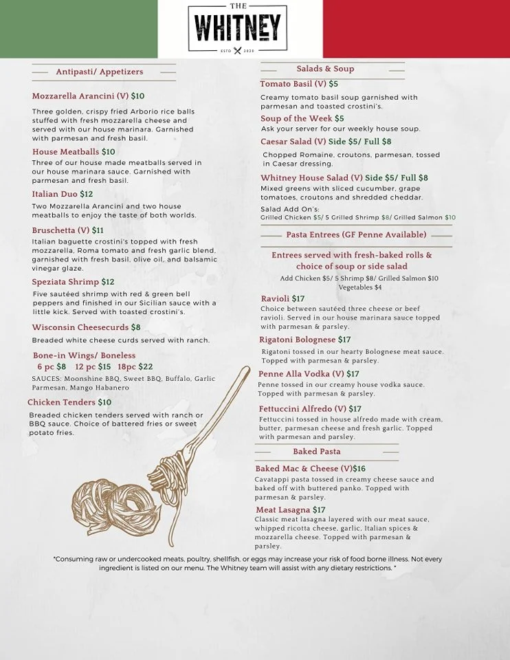 Menu — The whitney