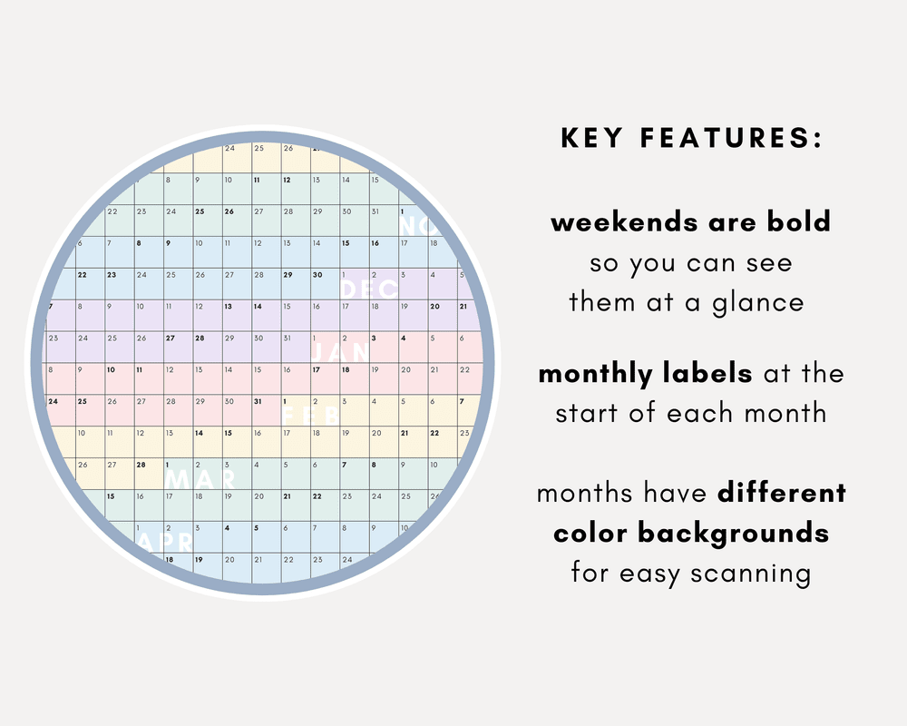 2025 Full Year Calendar (2 Week View) — Rilee Smith
