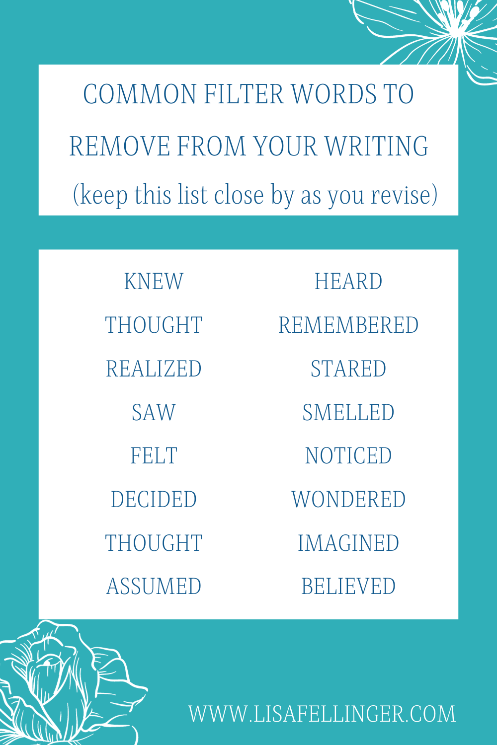 Why Filter Words Hurt Your Writing — Lisa Fellinger