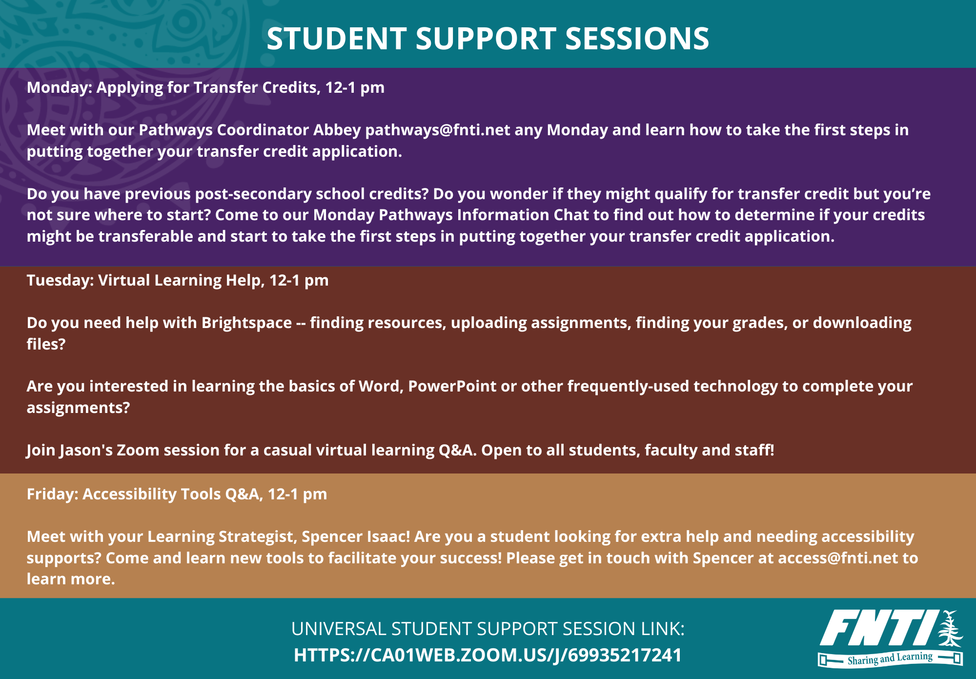 FNTI Student Supports — FNTI