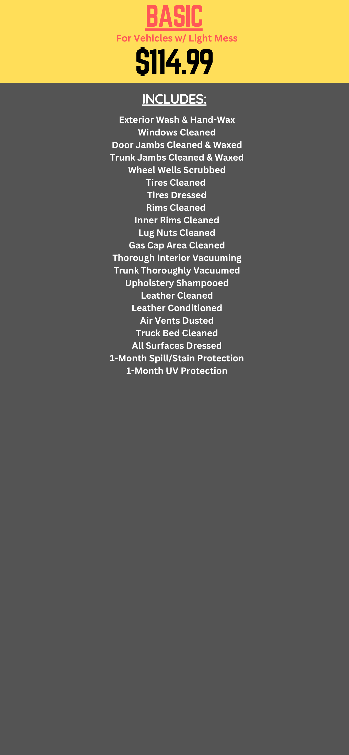 Sedan, Truck & SUV Mobile Detailing Packages & Pricing — Mynt Mobile ...