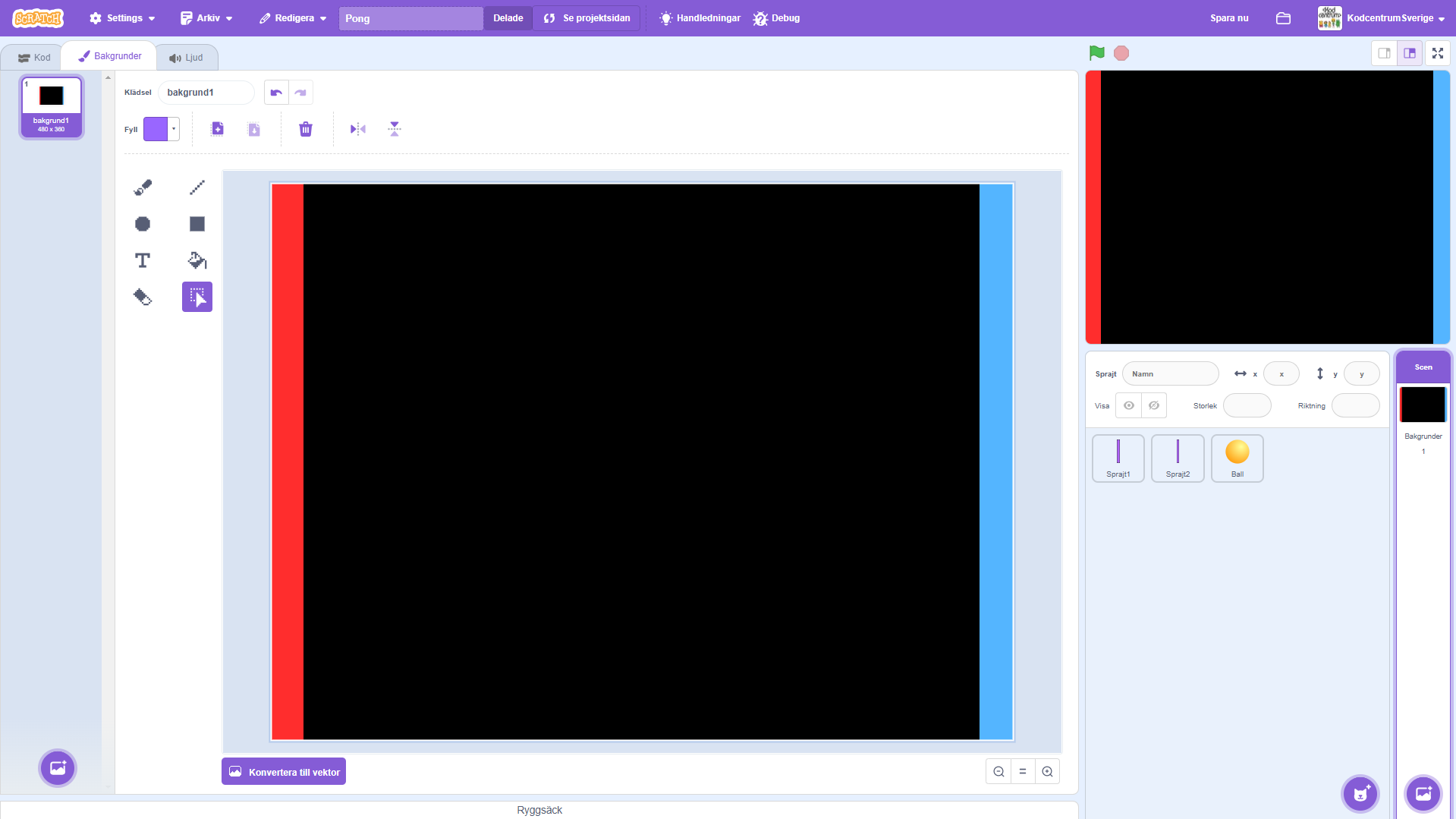 Programmera Pong — KodBoken