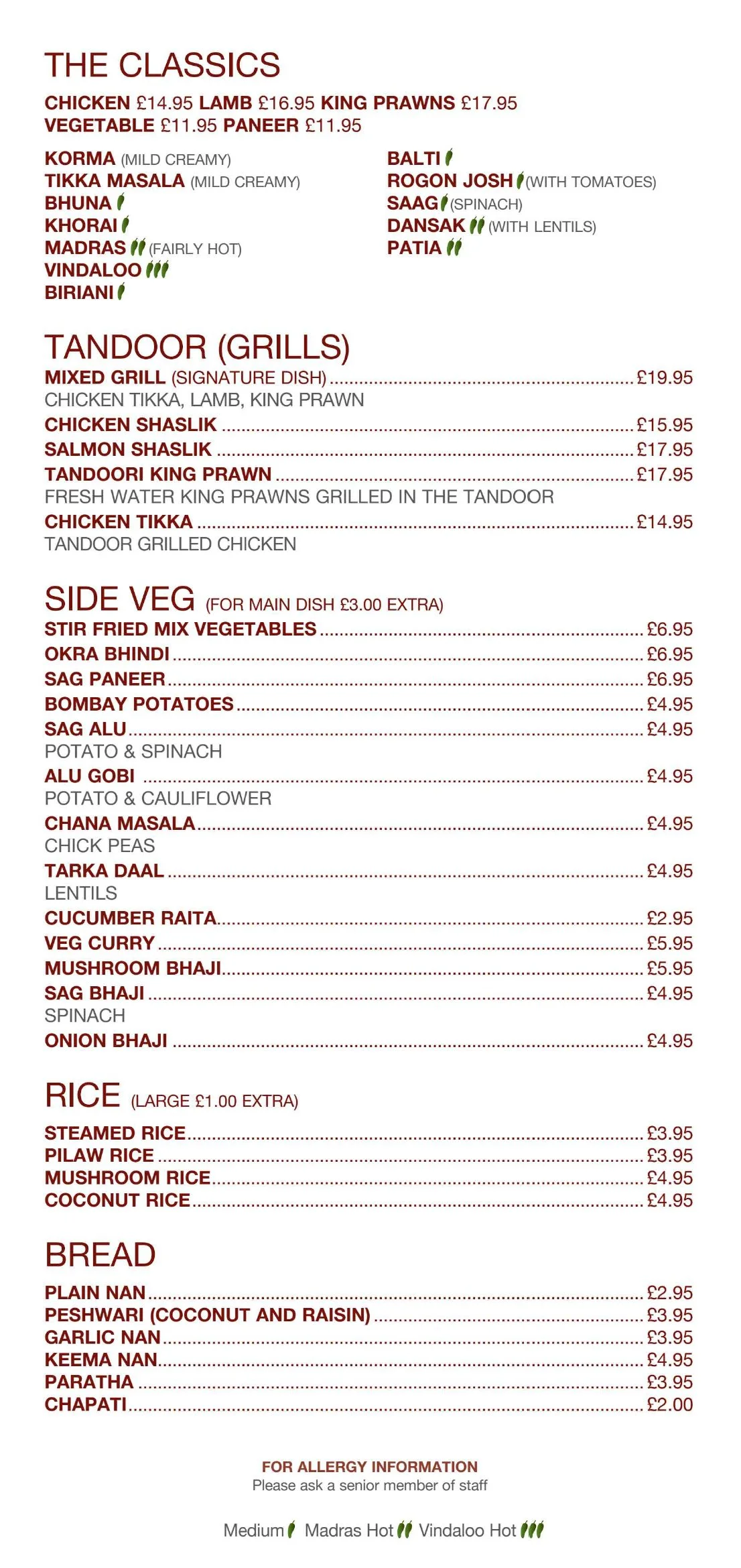 View our Fab Menu at Jaipur Restaurant - Award Winning Indian ...