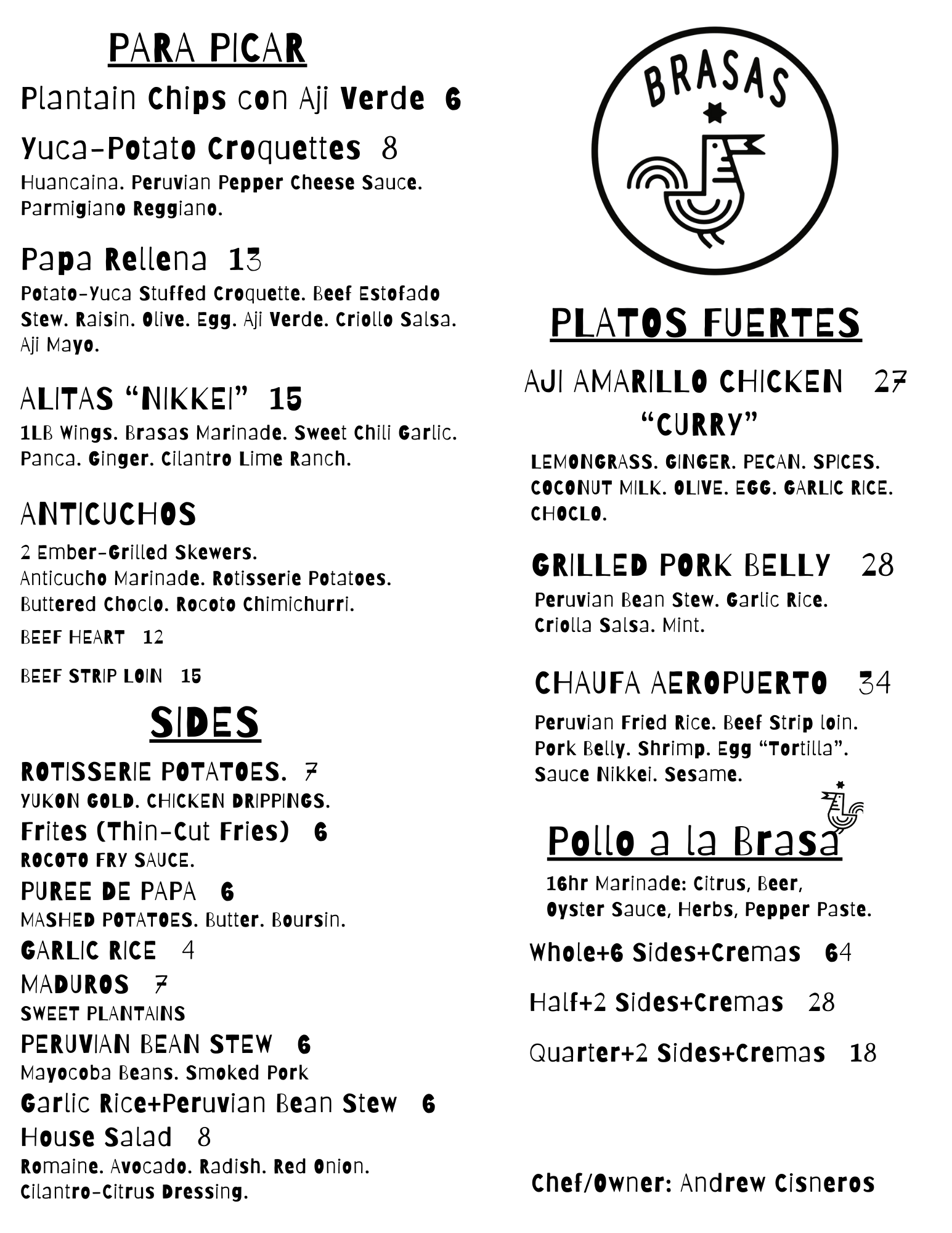 Menu — Brasas Website