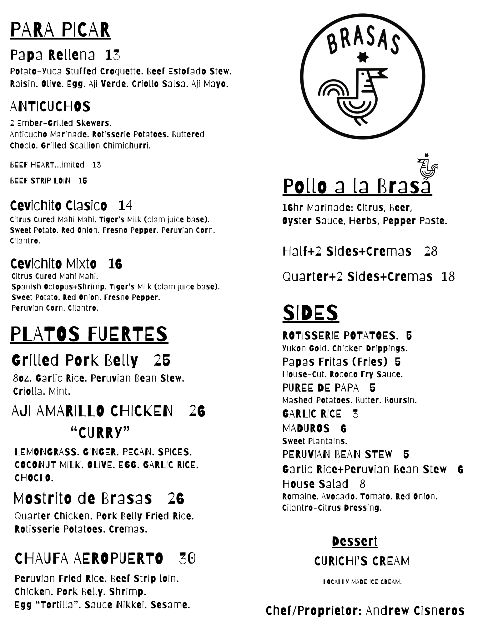 Menu — Brasas Website