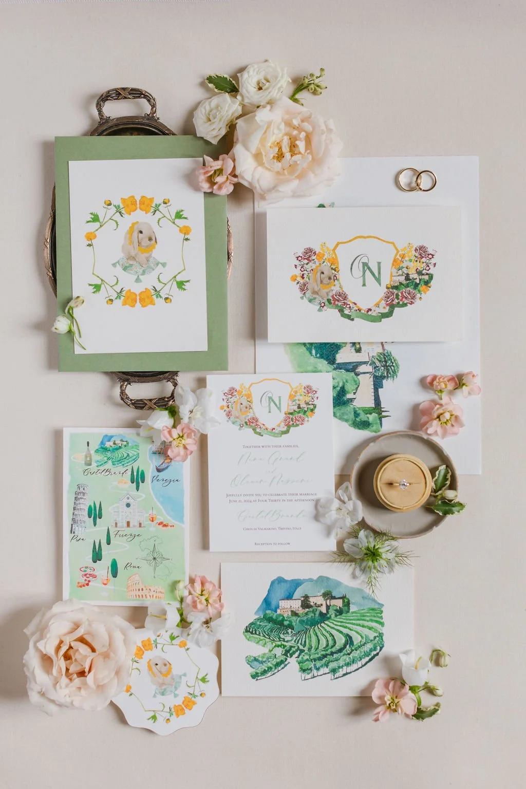 Unique Custom Watercolor Wedding Suites — Italian Weddings by Natalia