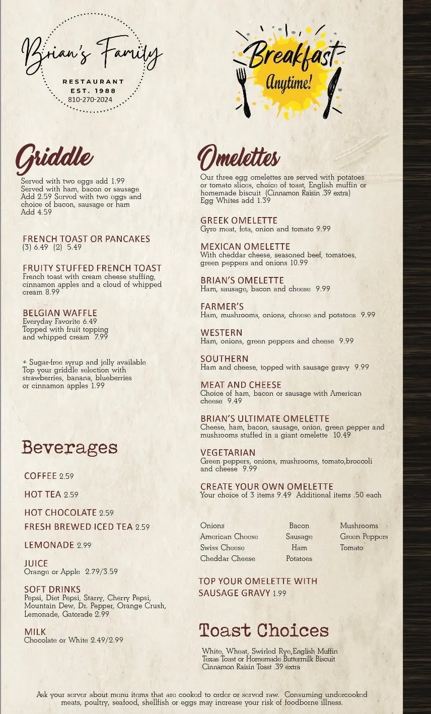North Branch — Brian's Family Restaurant