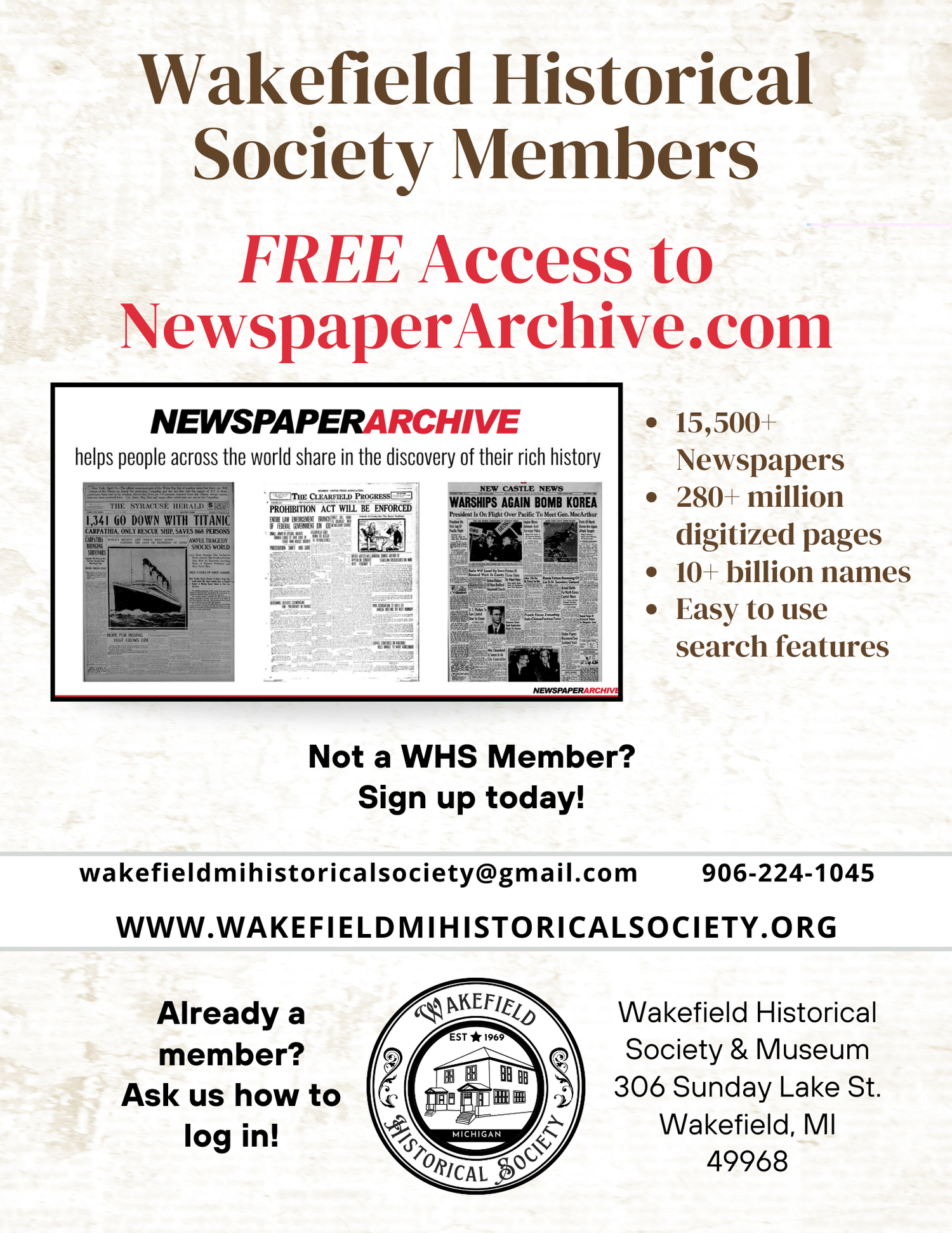 Membership — Wakefield Historical Society & Museum