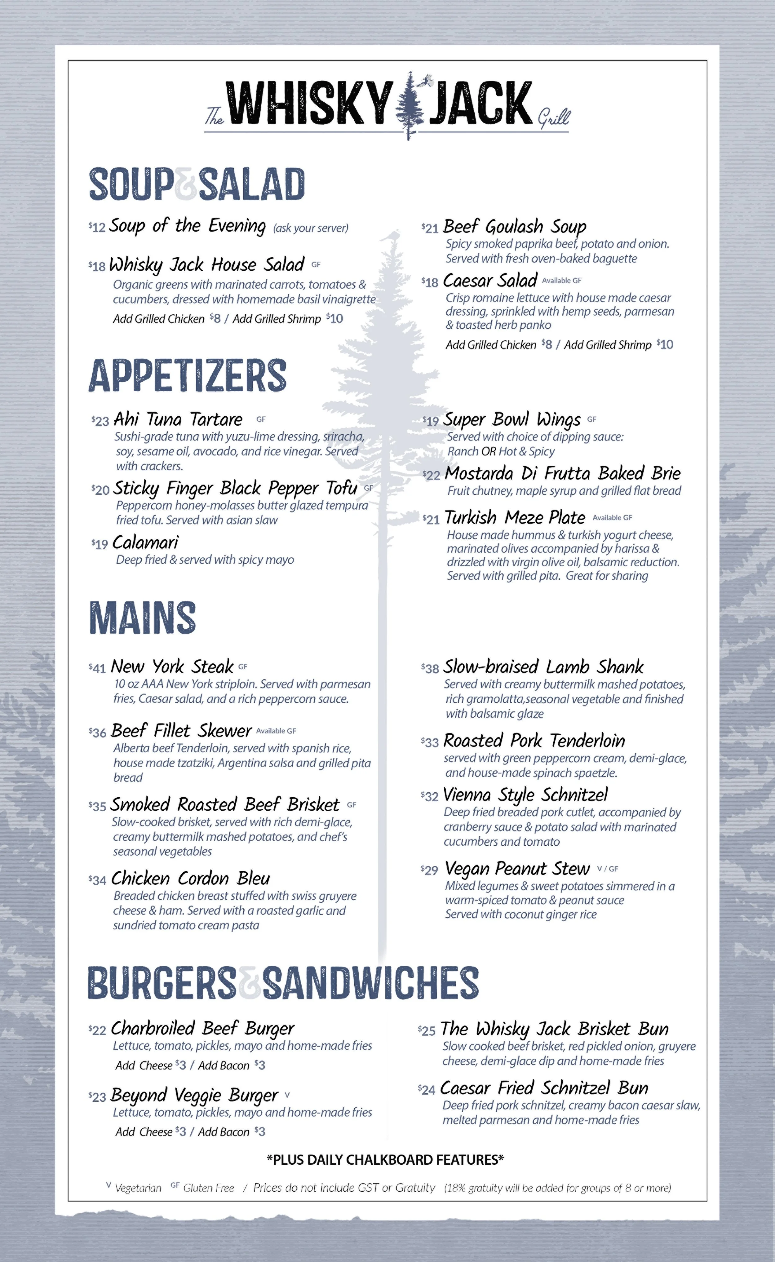 Menu — thewhiskyjackgrill.ca