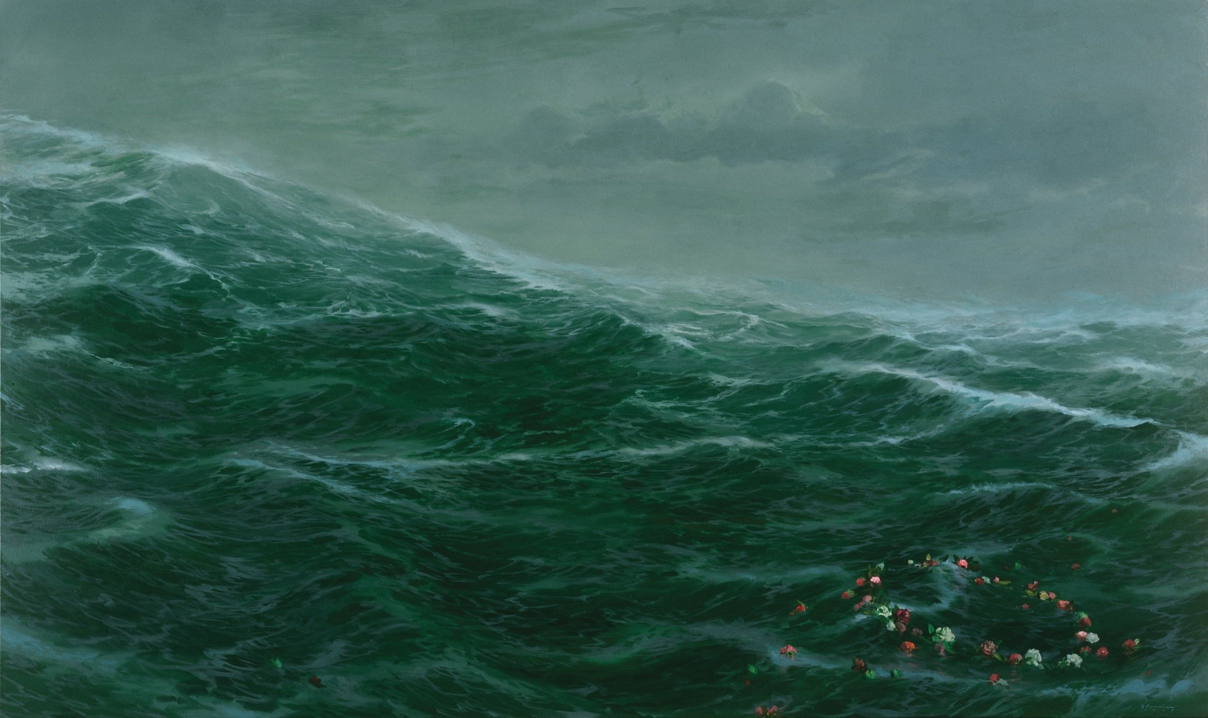 The wave (garland), 1998, acrylic on canvas | Painting | Tim Storrier ...