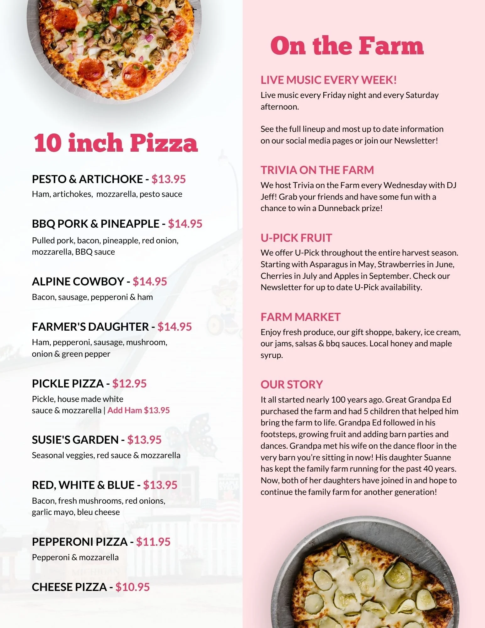 Menus — Dunneback Girls 2024