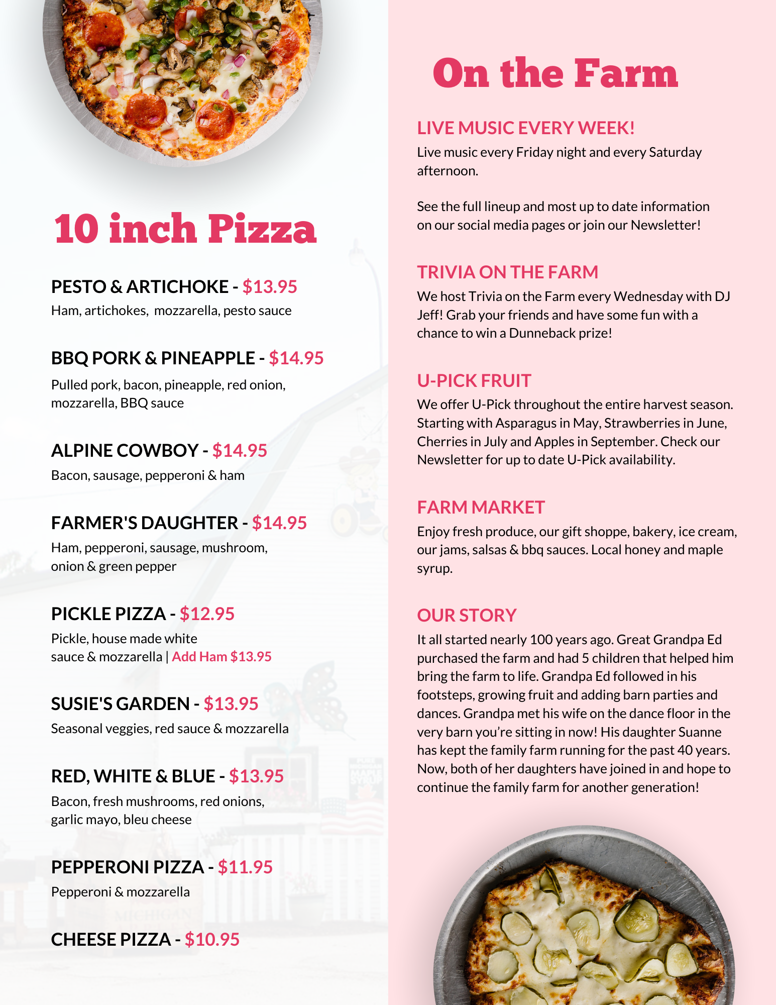 Menus — Dunneback Girls 2024