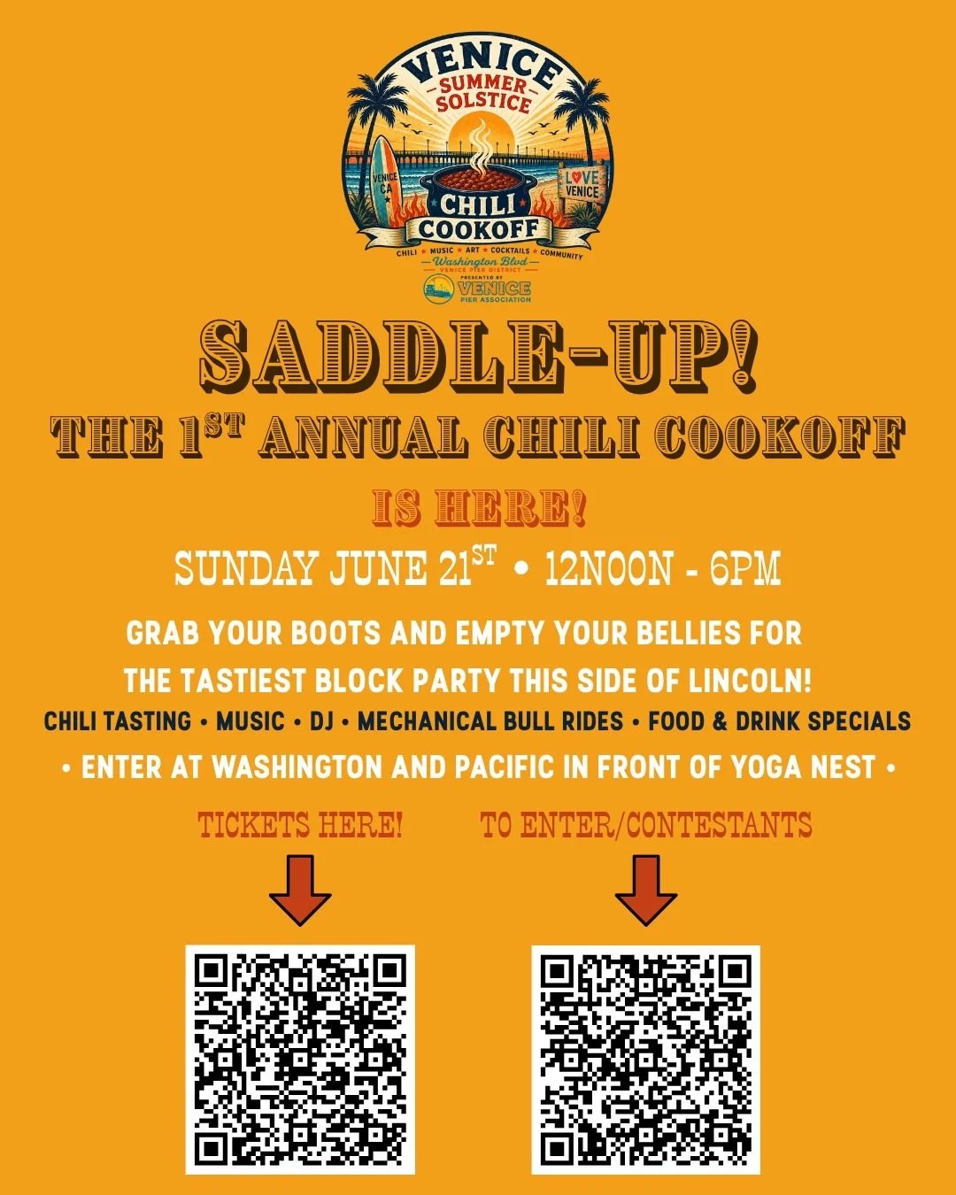 Venice Pier Chili Cookoff! Neighborhood Event — YOGA NEST VENICE