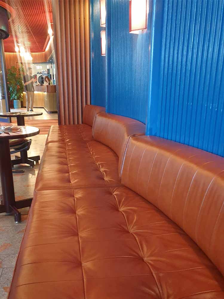 Reupholstered Leather Banquettes | Reception The Standard London ...