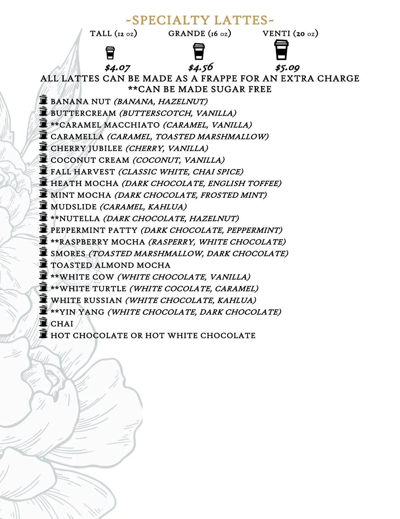 Menu — Common Ground